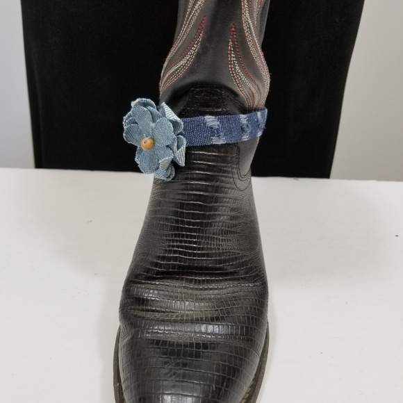 AIR Artsy Accessories | Jewelry | One Pc Denim Blue Fabric Boot Bling ...
